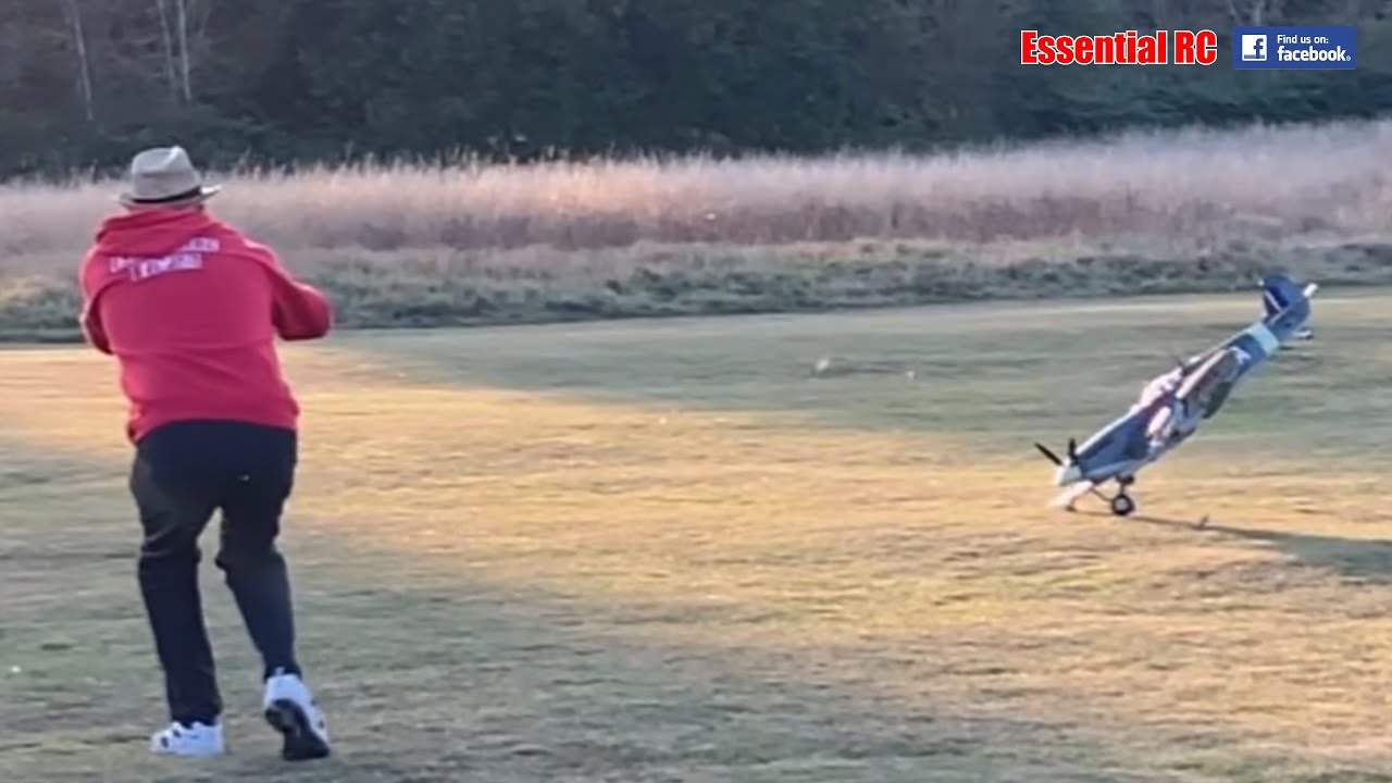 PROBABLY THE WORST RC SPITFIRE CRASH LANDING CAUGHT ON CAMERA...EVER ...