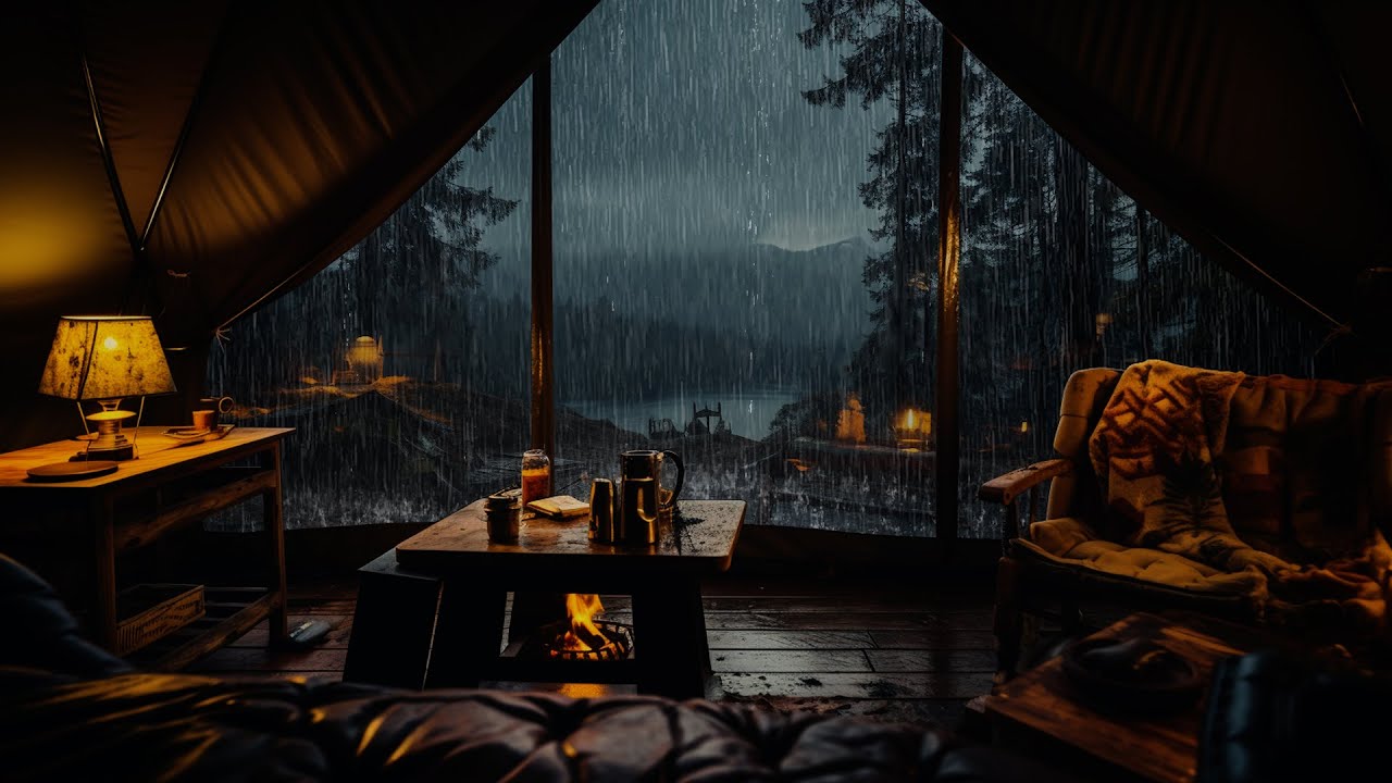 Rain Cozy Camping | Transform Your Night with Heavy Rain on Tent for ...