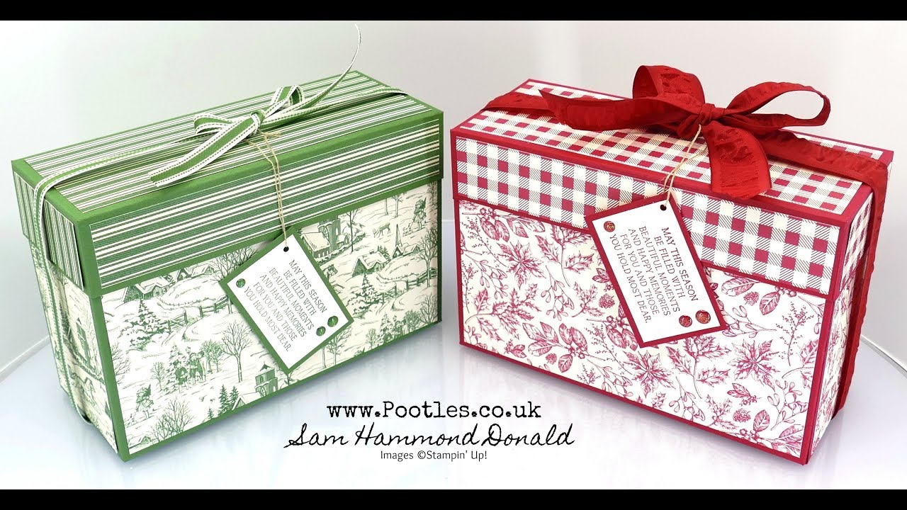 Stampin' Up! Toile Tidings Large Lidded Box Tutorial - YouTube