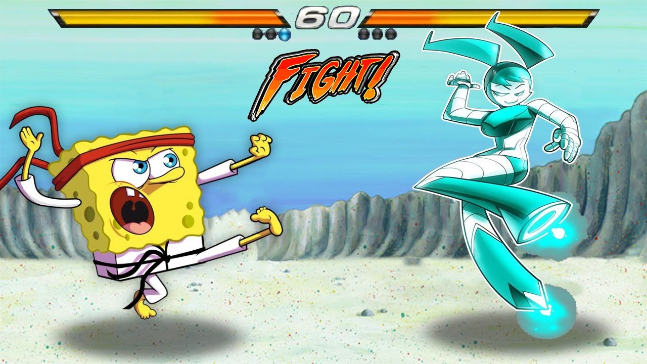Spongebob Squarepants vs Jenny Wakeman XJ-9 Hard Battle - YouTube