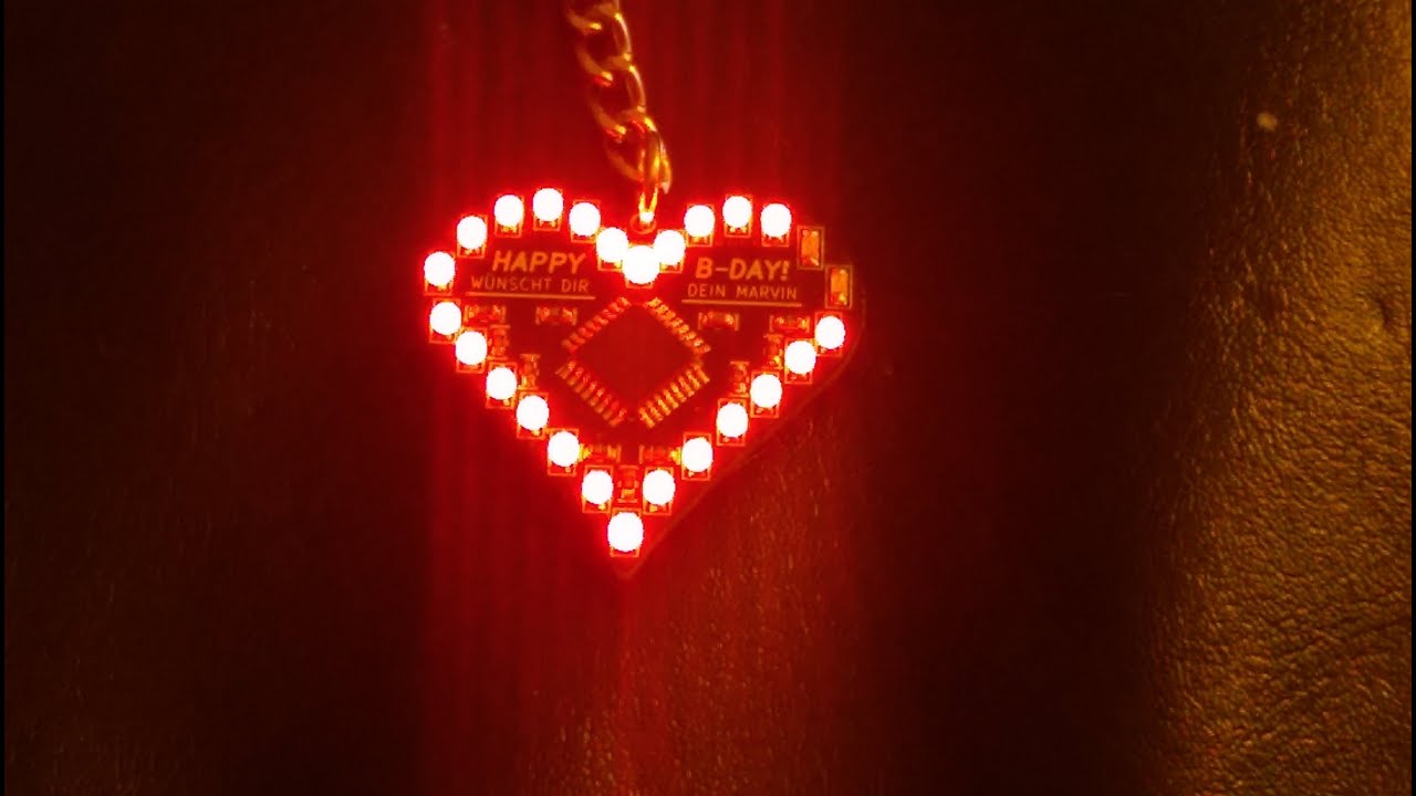LED Heart PCB | Keychain | ATmega8 - YouTube