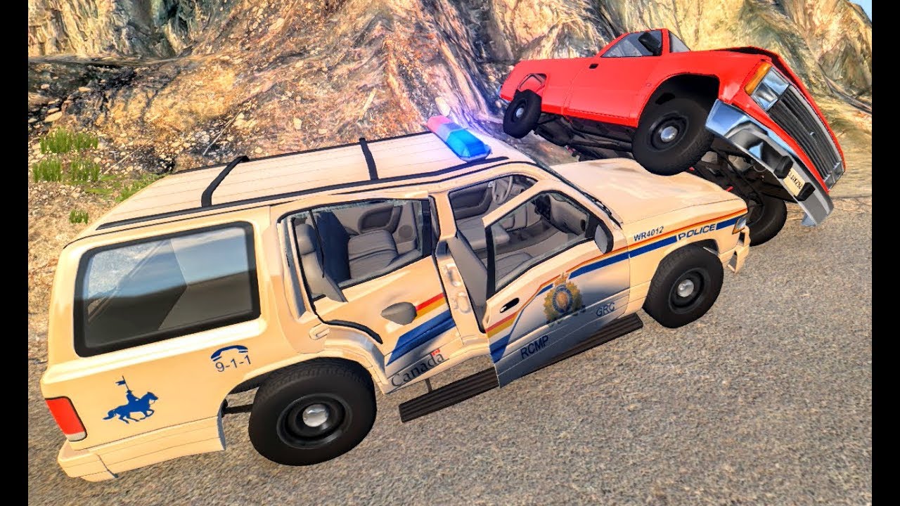 Awesome Police Chases & Realistic Crashes - BeamNG.Drive - YouTube