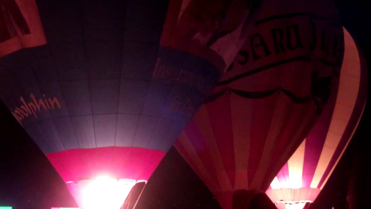 Lighting up the hot air balloons - YouTube