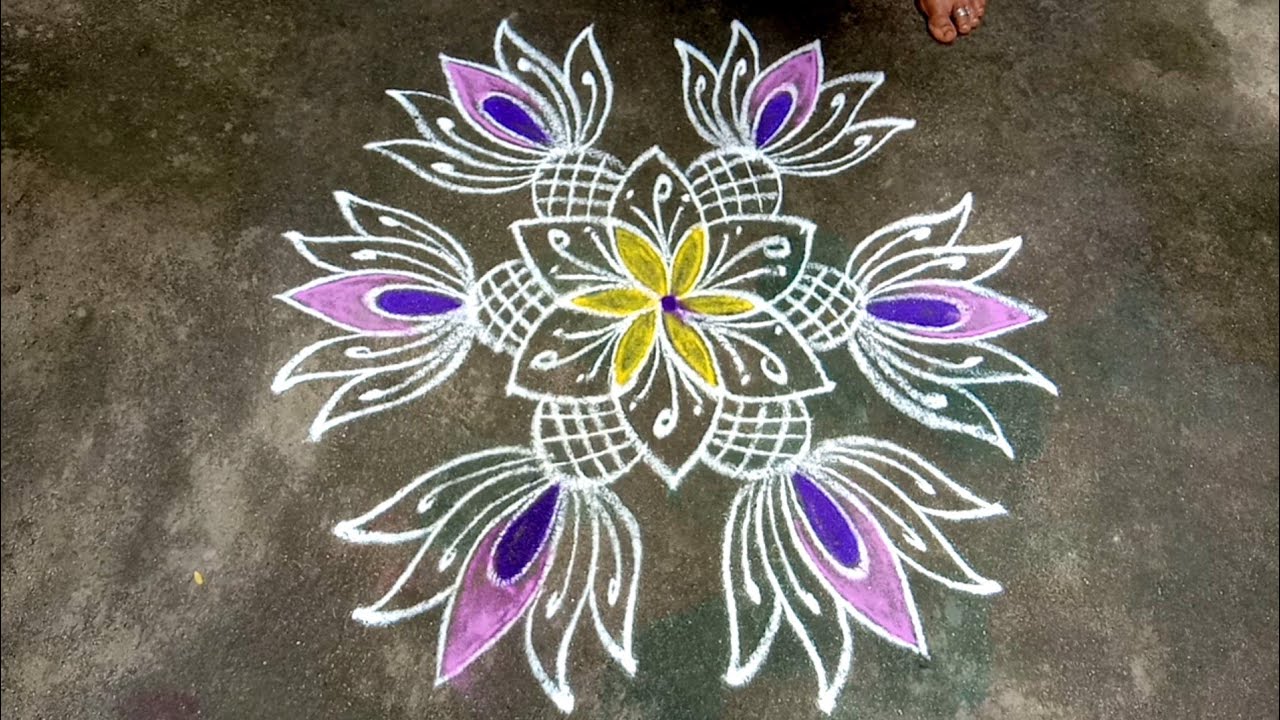 Panguni uthiram lotus rangoli designs //Thamara poo kolam // Beautiful ...