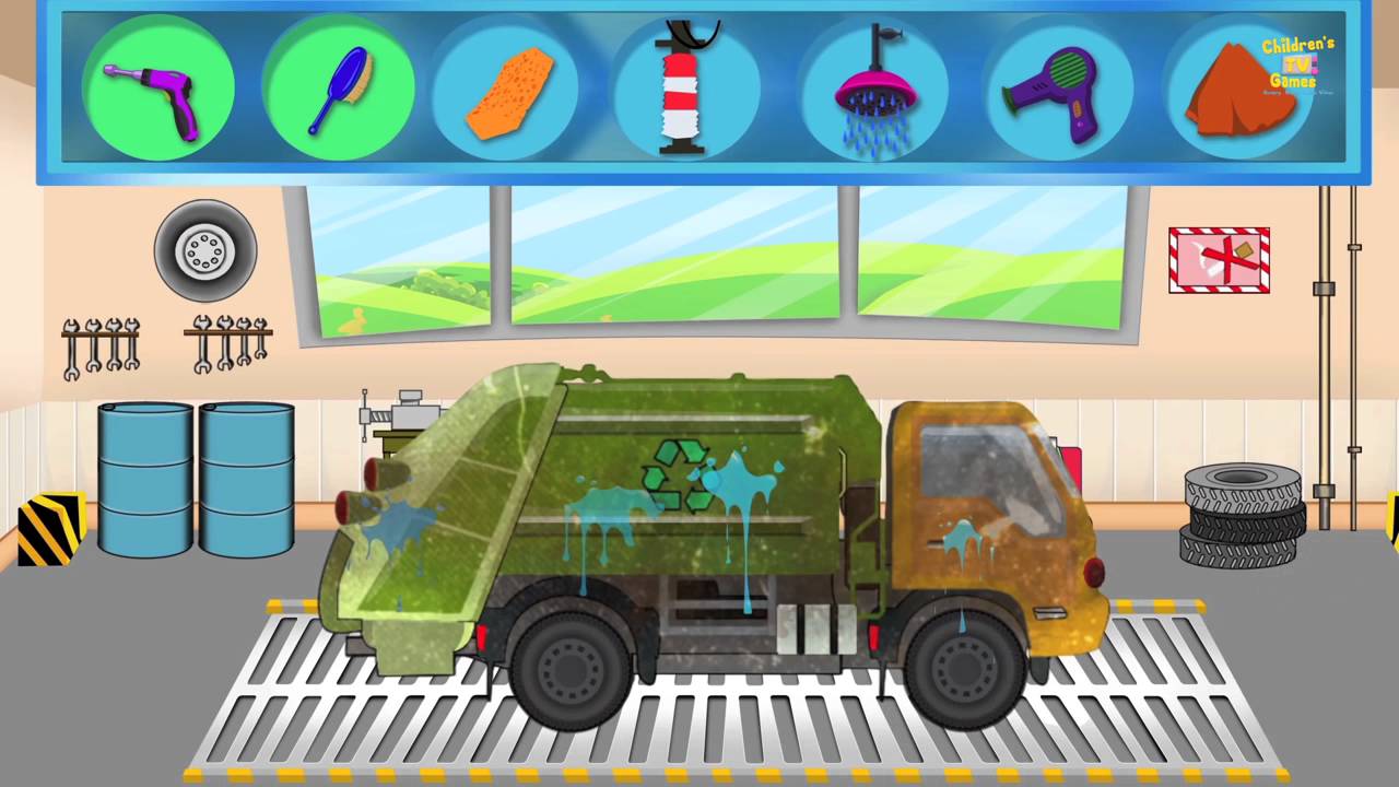 Garbage Truck | Car Wash | Car Salon And Spa Videos For Kids - YouTube