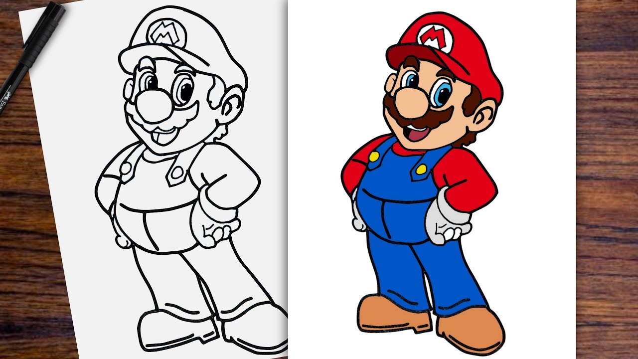 Comment dessiner MARIO facilement étape par étape - YouTube