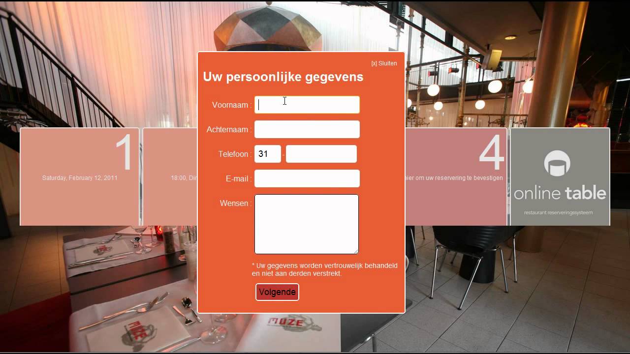 Online Table - Een online reservering maken - YouTube