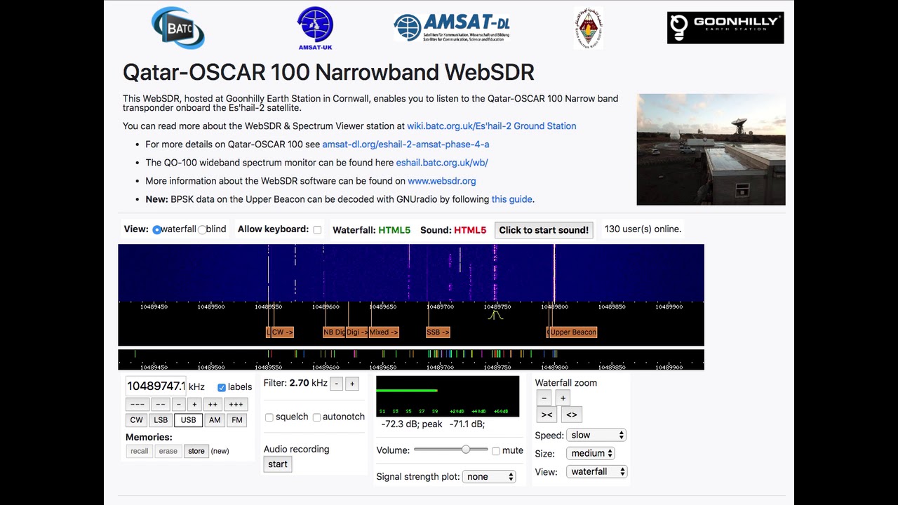 Qatar Oscar 100 Narrowband WebSDR - YouTube