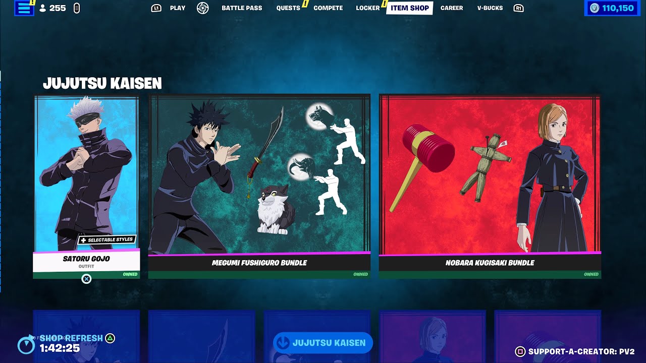 NEW JUJUTSU KAISEN BATTLE PASS! Fortnite Item Shop [August 8th, 2023 ...