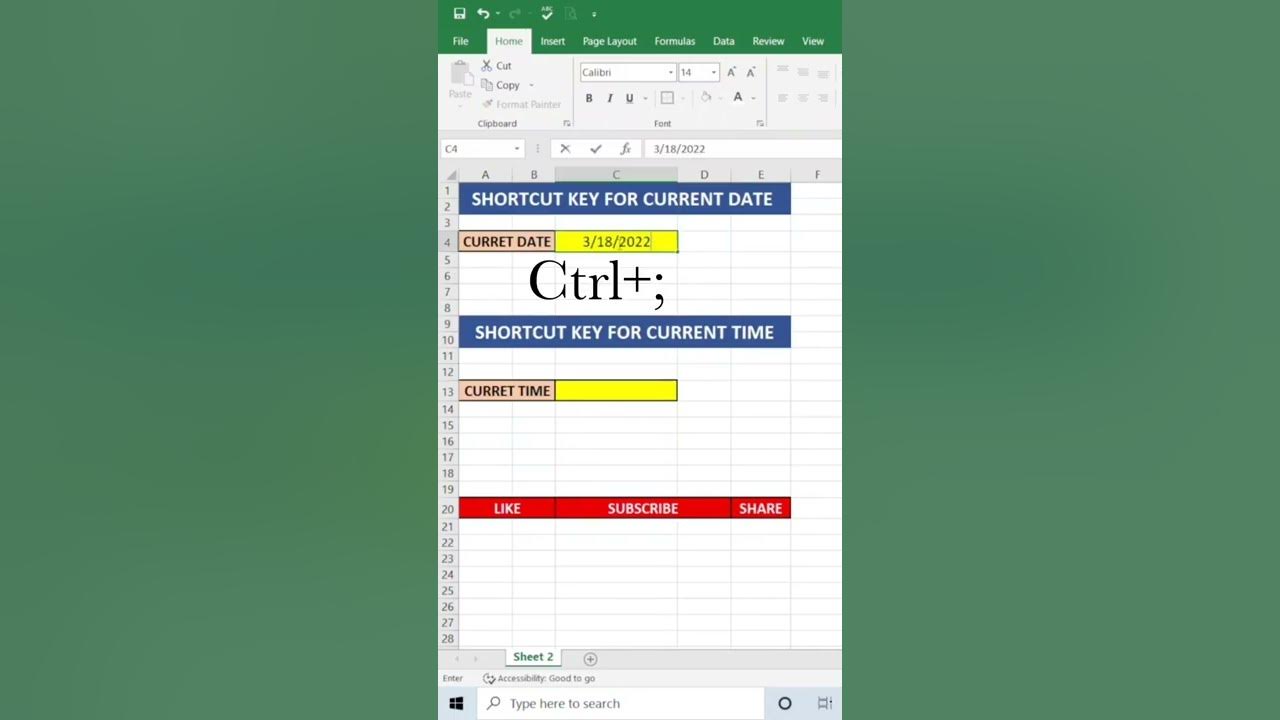 Current Date And Time Excel Shortcut Key Shorts Excel Excelexpert Excelshortcuts Excelshorts