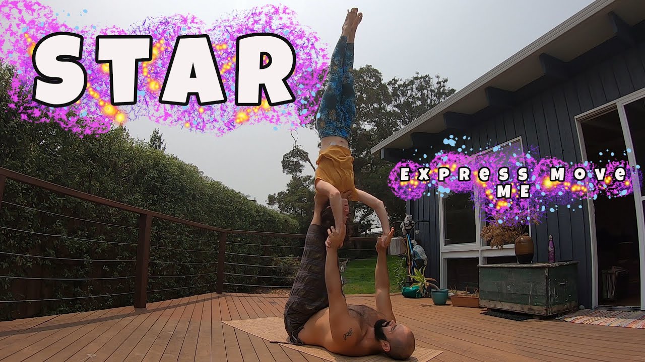 Star , Acroyoga pose, partner yoga, acrobatics, circus, beginner ...