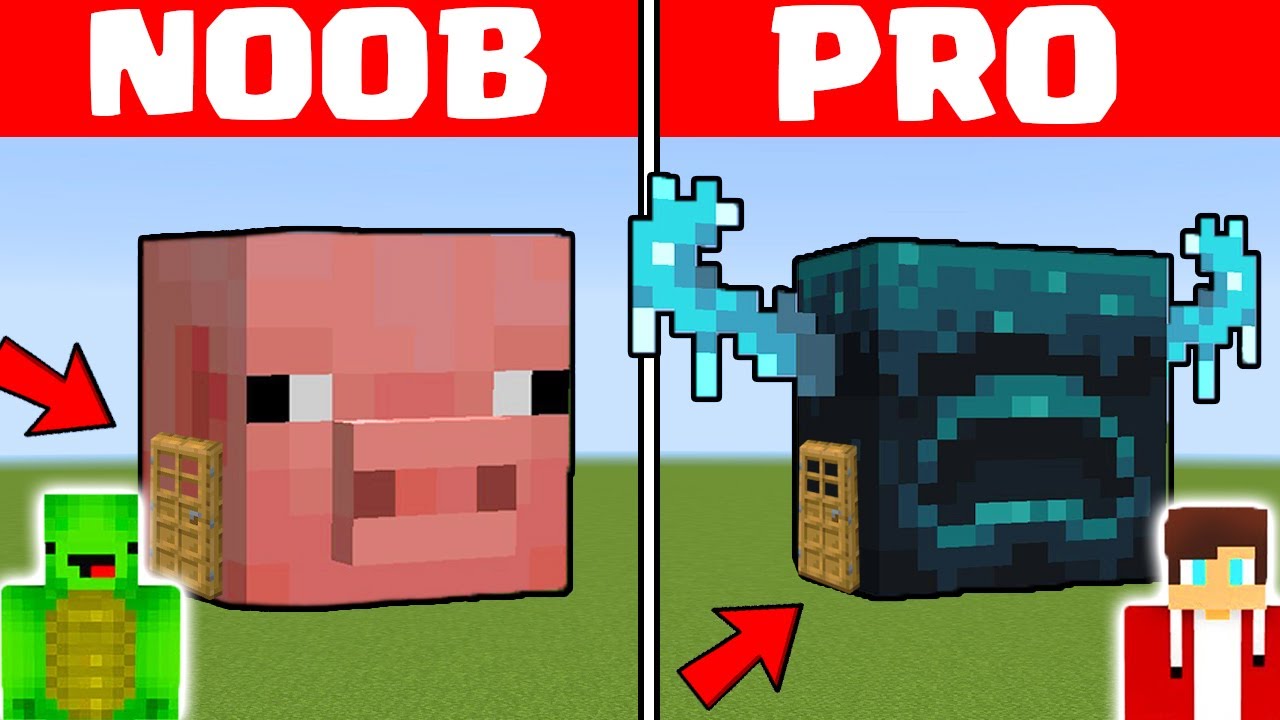 Minecraft NOOB vs PRO: MOB HEAD SECURITY BASE by Mikey Maizen and JJ (Maizen Parody) - YouTube