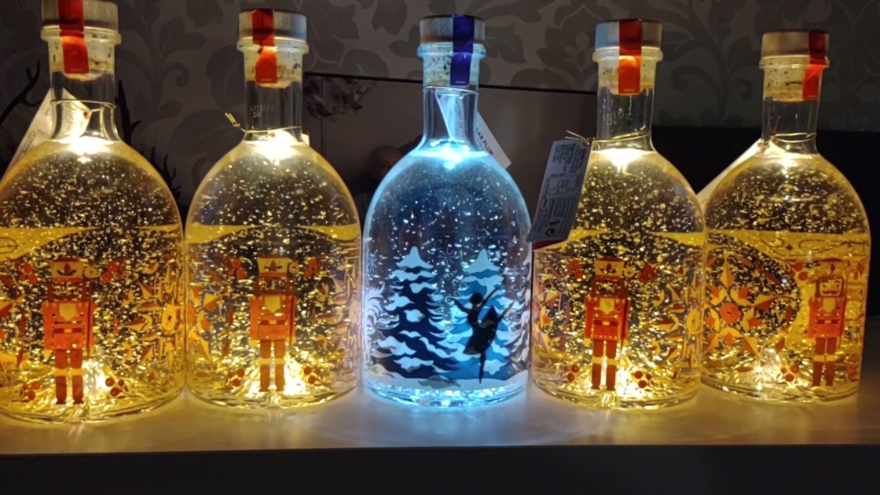 M&S 2021 Stunning Christmas Snow Globe Gin bottles with LED lights ...