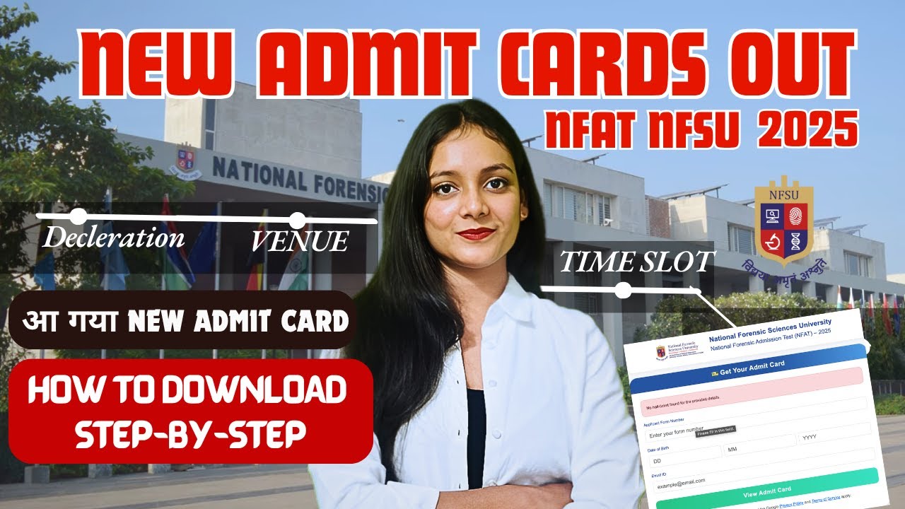 New admit cards out NFAT NFSU 2025 | Priyanshi Jain | Forensic Science ...