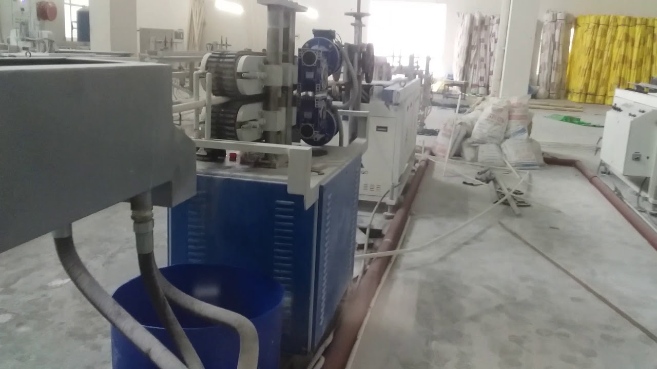 UPVC & CPVC pipe extrusion line with multiple mechines - YouTube