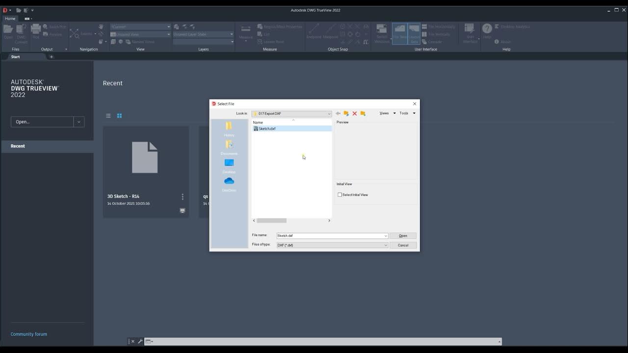 QS Tutorials: Export sketch in DXF file format - YouTube