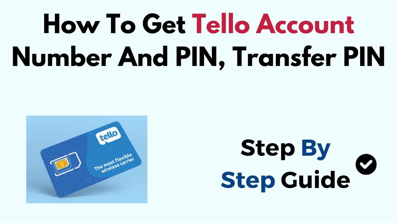 How To Get Tello Account Number And PIN, Transfer PIN - YouTube