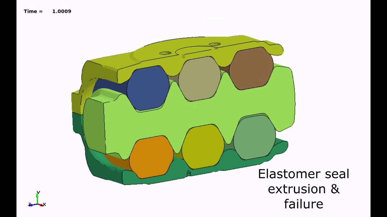 FEA Elastomer seal extrusion & failure - YouTube