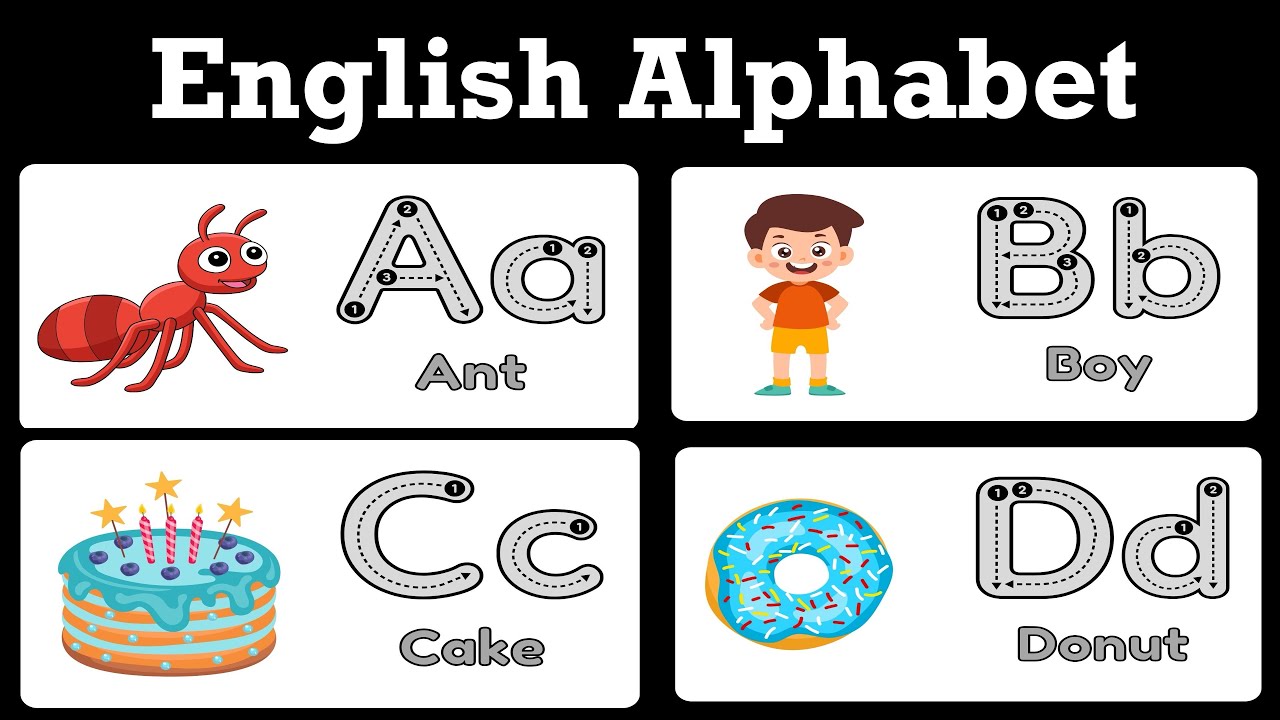 English Alphabet with words - YouTube