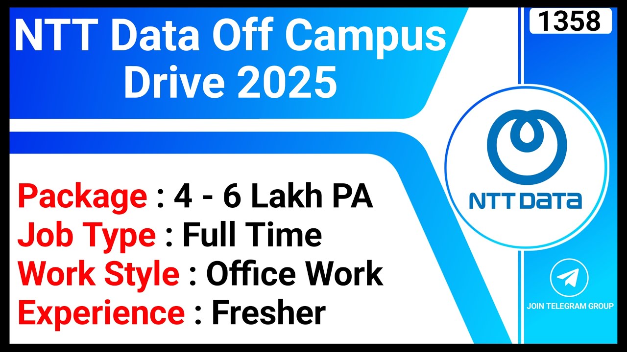 NTT Data Off Campus Drive 2025 | Full Time Jobs | Engineer Trainee Job | IT Company Job - YouTube