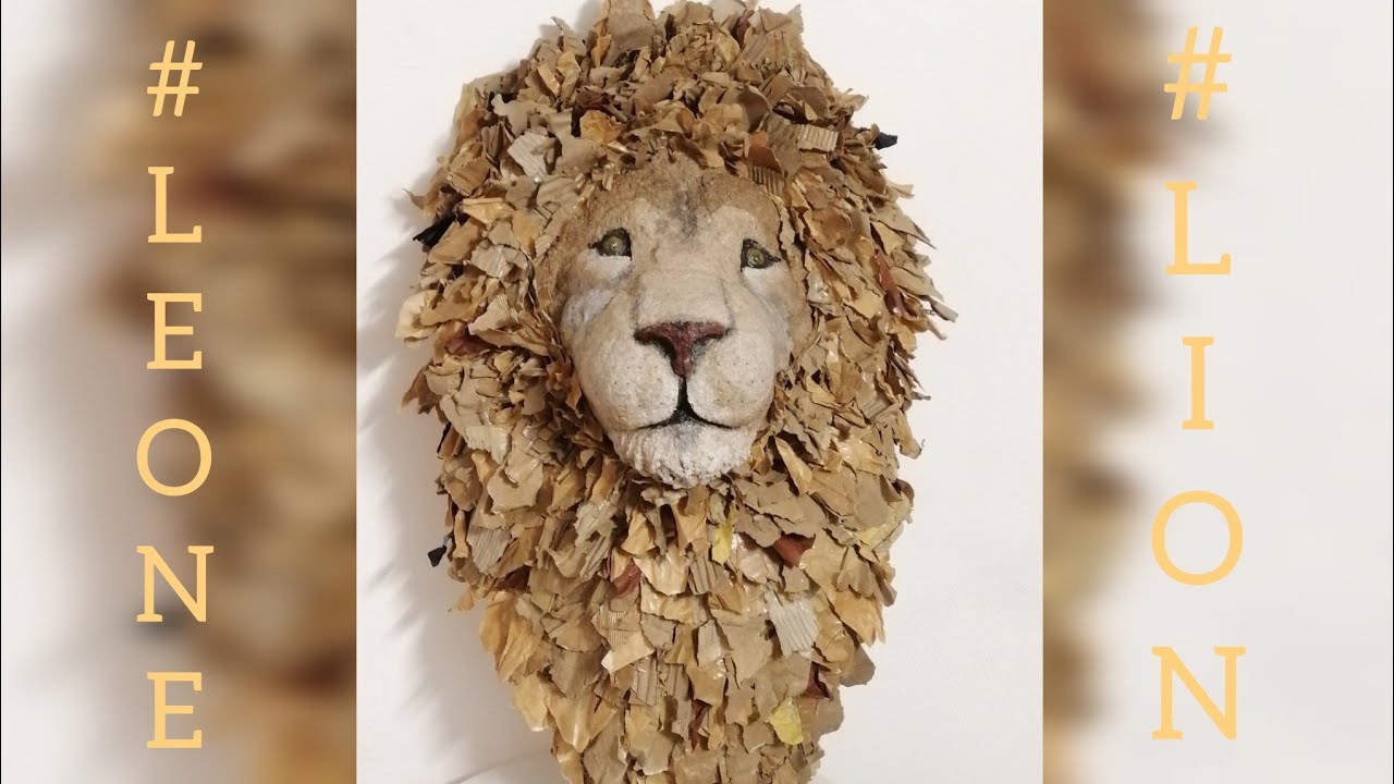 💡DIY :Come fare la testa del Leone in Cartapesta! ♻️ 🦁 # ...