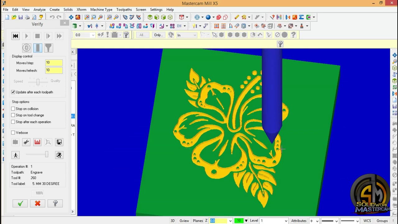 MASTERCAM X5 CNC Engraving ART 167 - YouTube