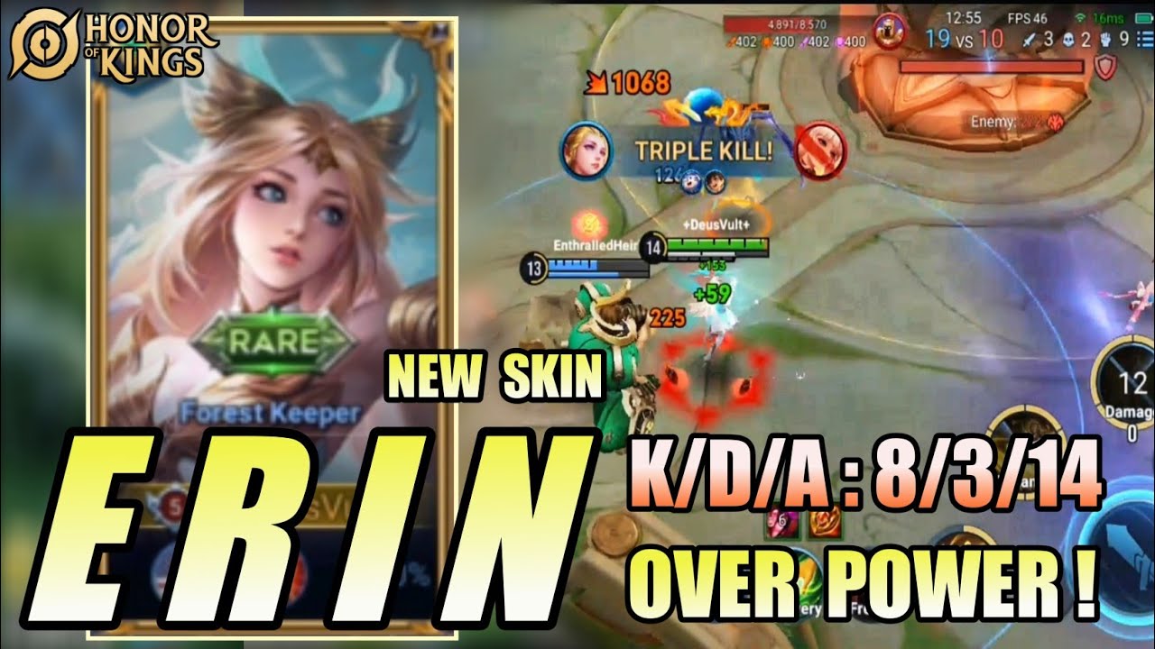 ERIN Over Power ! Honor of Kings (HOK) New Skin rillis best build item ...