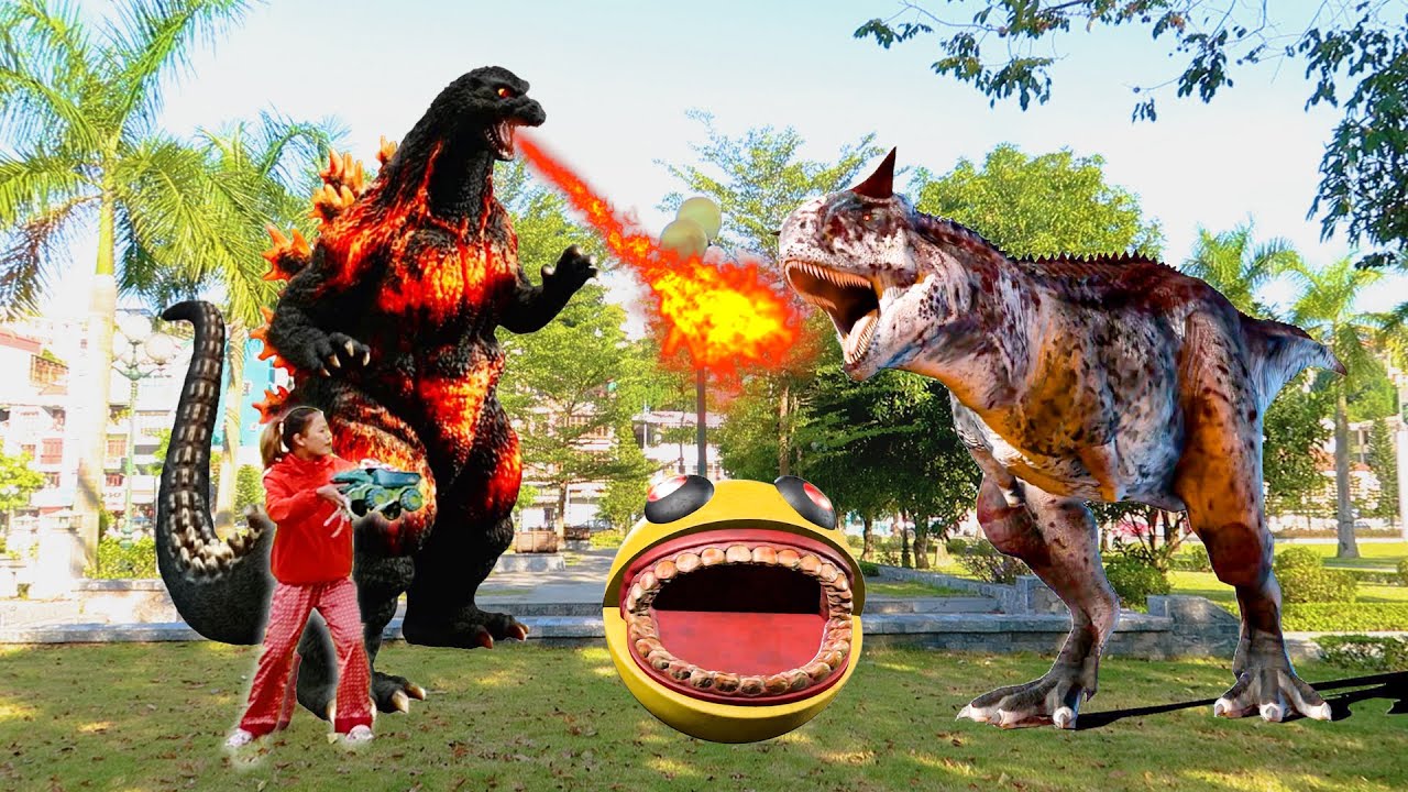 Huệ Cake | Khủng Long Bạo Chúa Đại Chiến Godzilla Đời Thực, Pac-Man Ăn ...