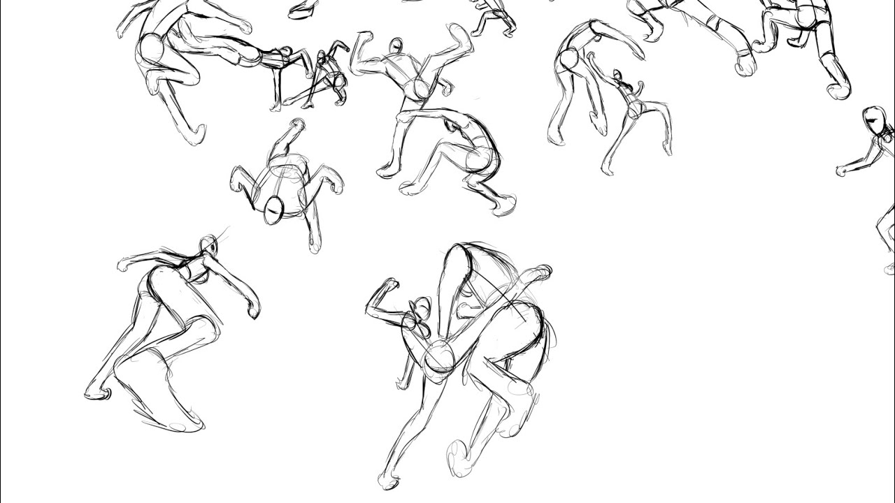 Body movement rough sketching practice - YouTube
