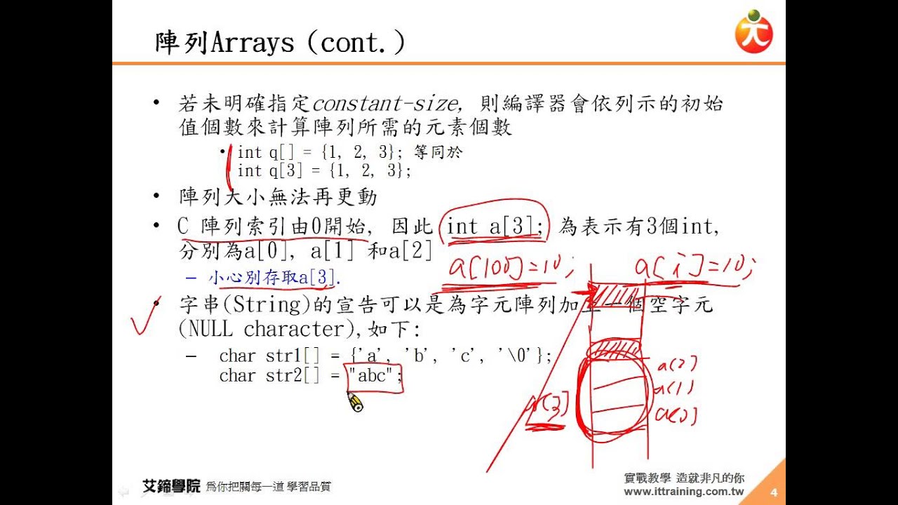 C語言 陣列與指標 Youtube