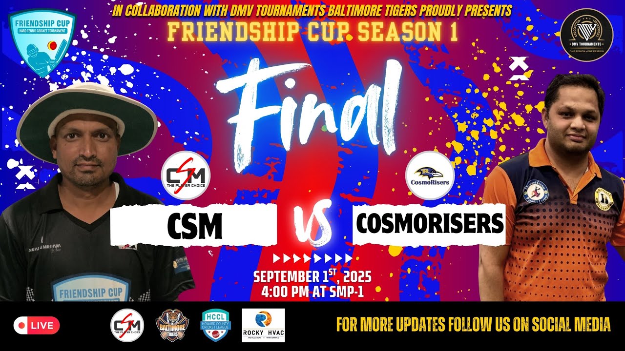 FRIENDSHIP CUP 2025 Final - CSM vs Cosmos Risers - YouTube