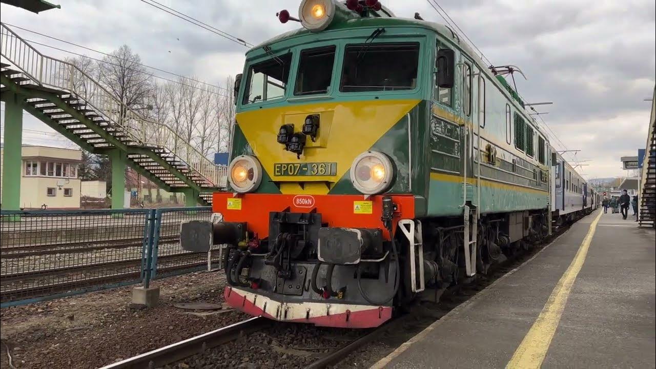 [4K] Dwa rarytasy, EU07-308 z zielonymi wagonami oraz EP07-361 z IC Halny. - YouTube