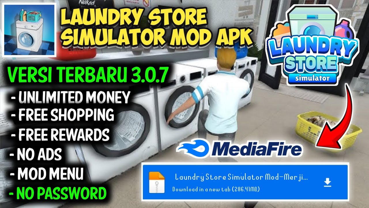 UPDATE!! Laundry Store Simulator Mod Menu Versi 3.0.7 Terbaru 2025 ...