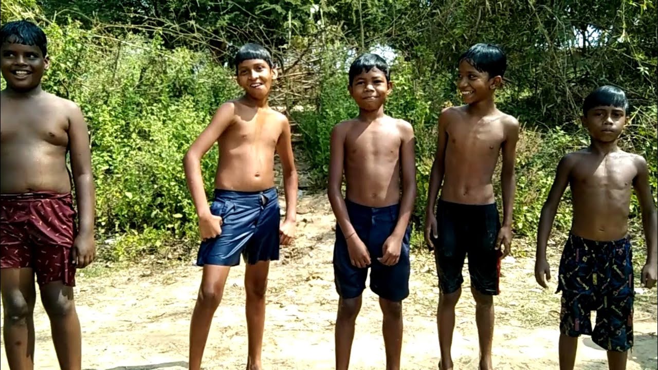 Kids bathing in the Jeera river Bargarh Odisha India - YouTube