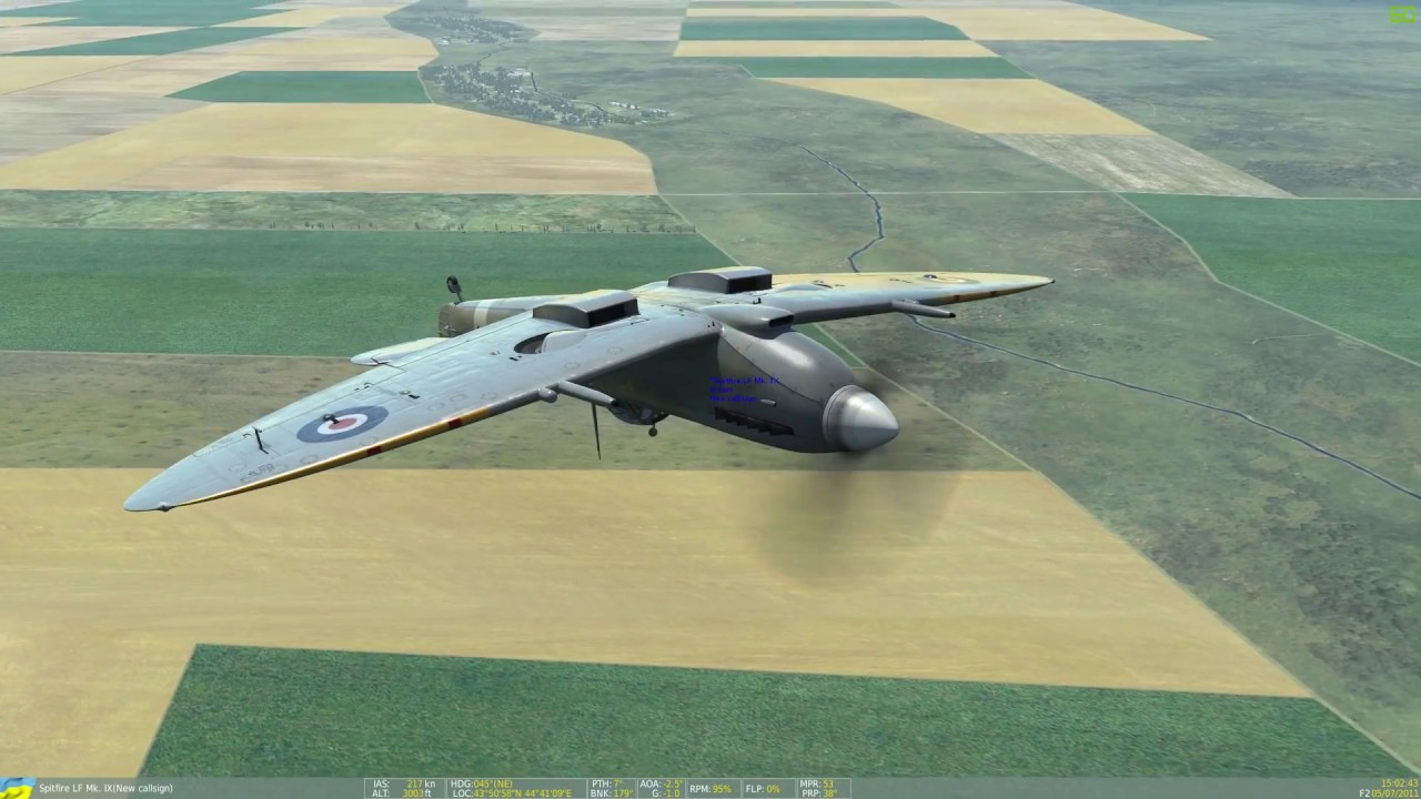 DCS. Spitfire mk IX. Excessive flight time inverted. - YouTube