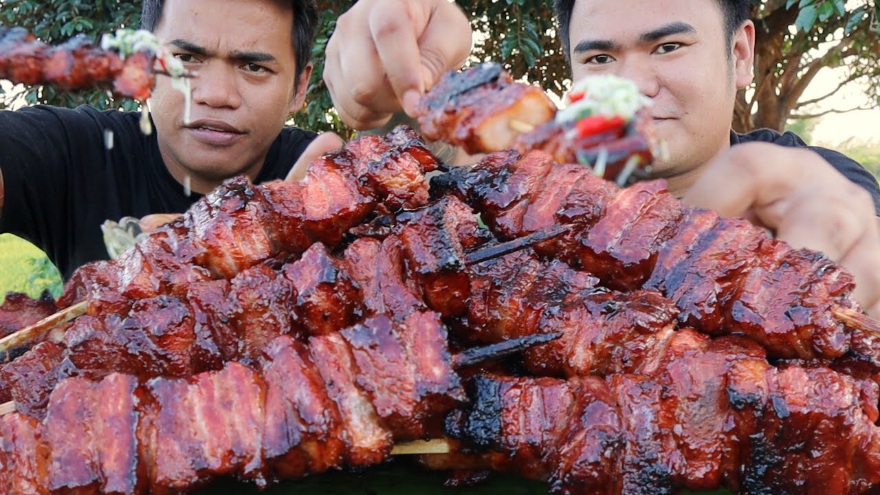 OUTDOOR COOKING | FILIPINO STYLE BARBECUE MUKBANG (HD) - YouTube