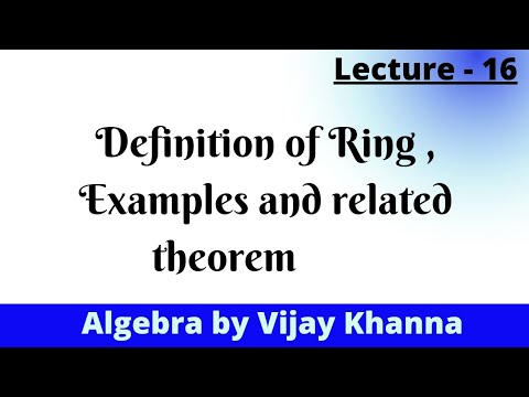 Definition of Ring , Examples and related theorem , Algebra by Vijay ...