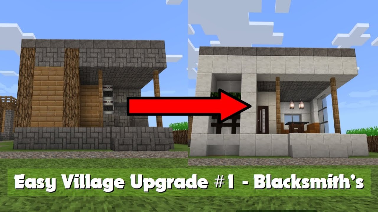Easy Minecraft Village Upgrade #1 - Blacksmith's - YouTube