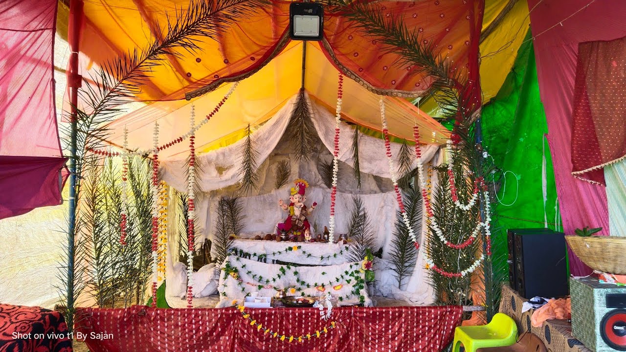 ganpati decoration new ideas 💡 #ganpatidecoration # ...