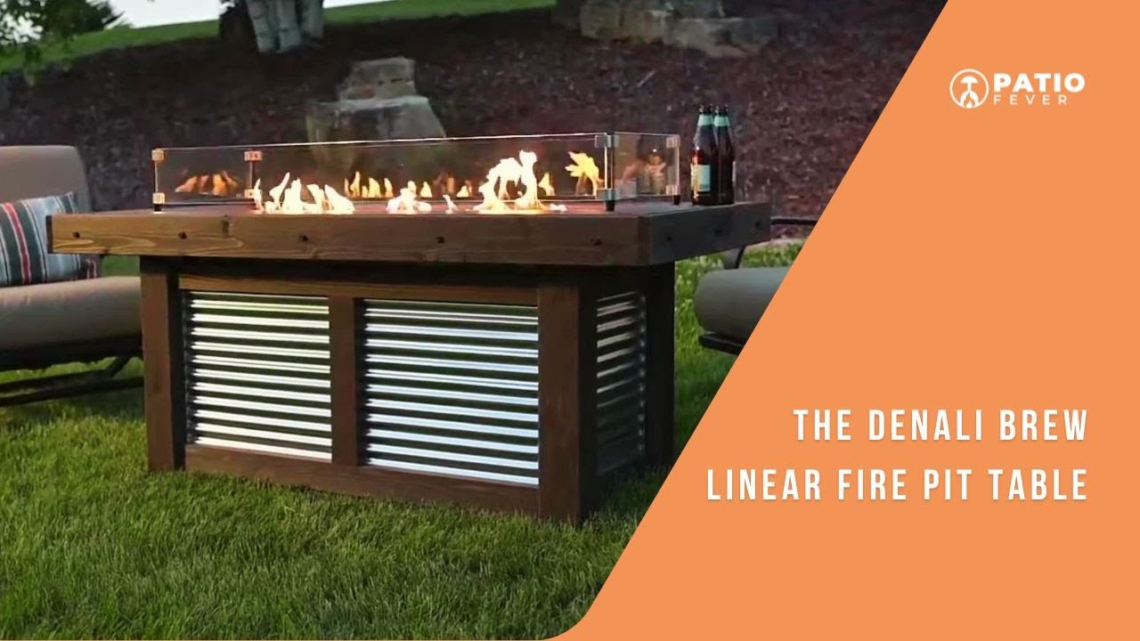 The Outdoor GreatRoom Company Denali Brew 57-Inch Linear Gas Fire Pit ...