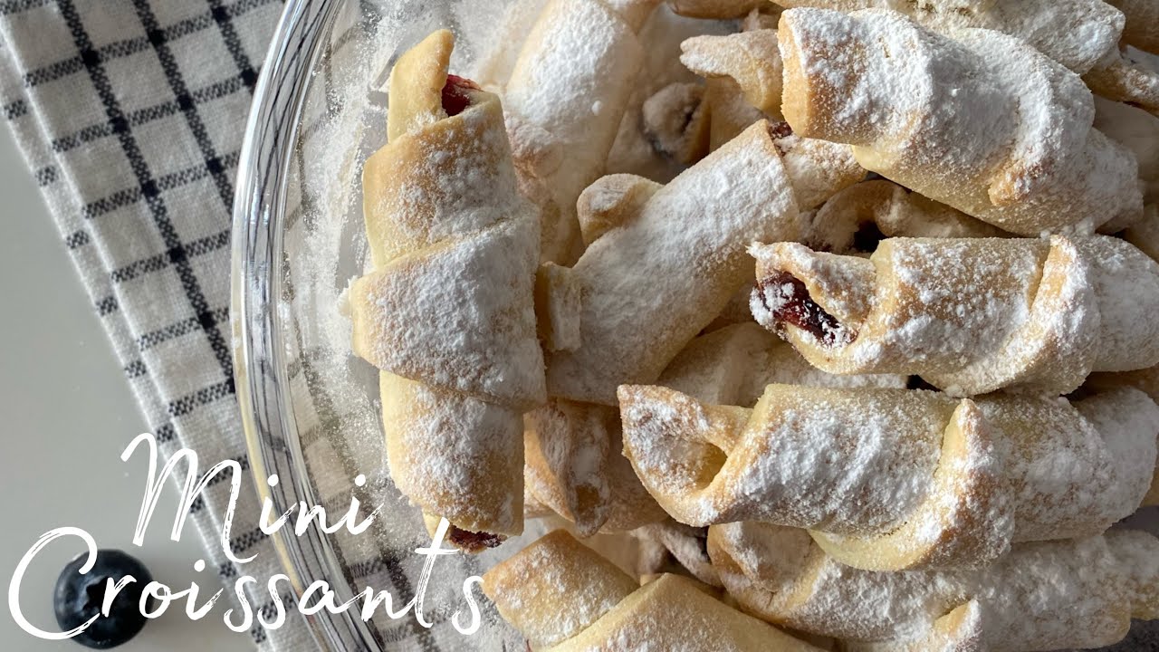 Mini Croissants with jam • The world’s easiest way to make tiny croissants • Ukrainian ...