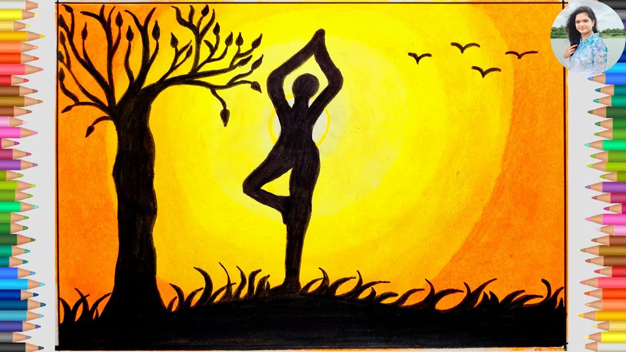 Yoga Day Drawing | International Yoga Day Drawing | World Yoga Day ...