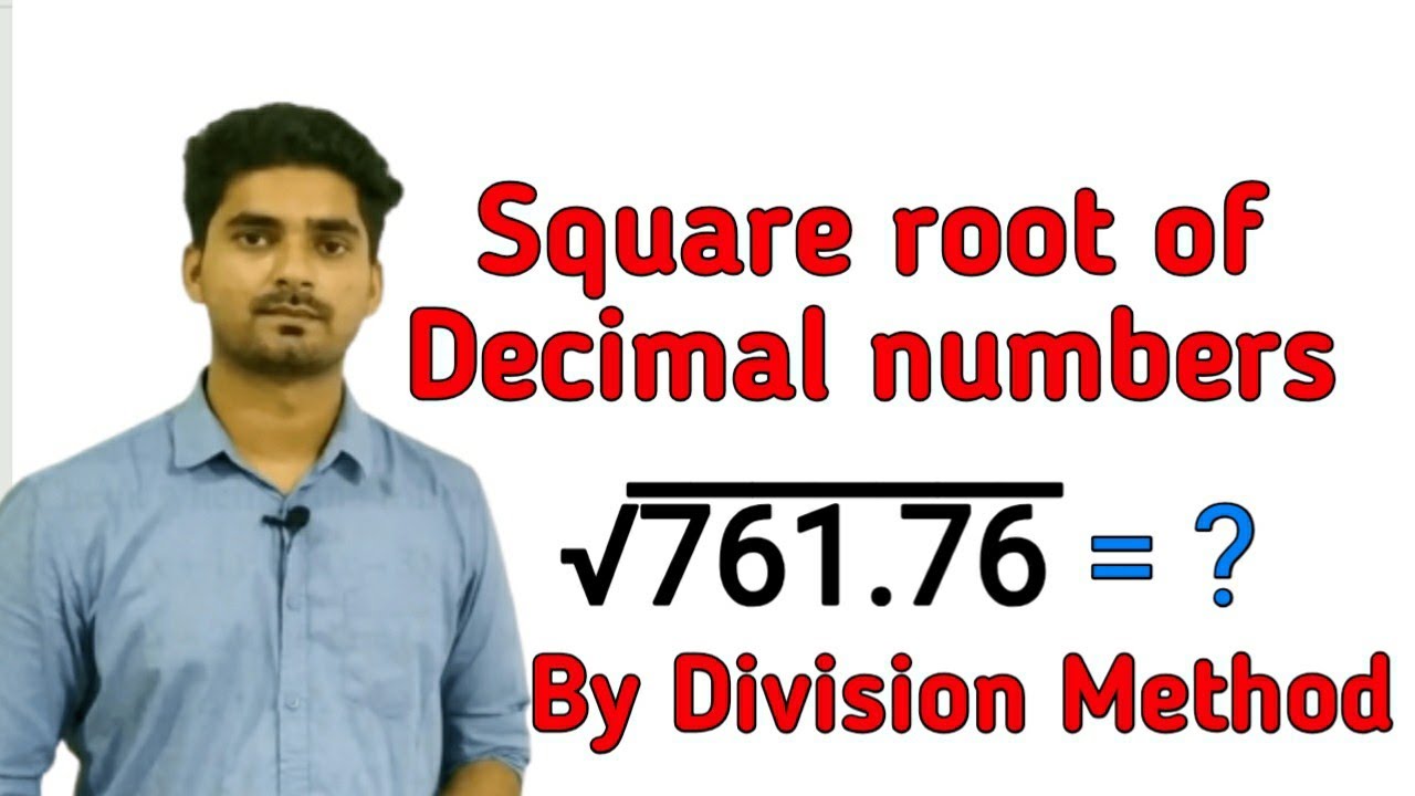 Square root of Decimal numbers l Division method of Square root l by ...