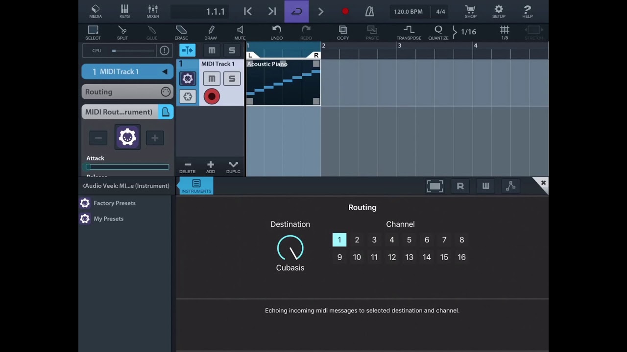 MIDI Tools: Route (in Cubasis) - YouTube