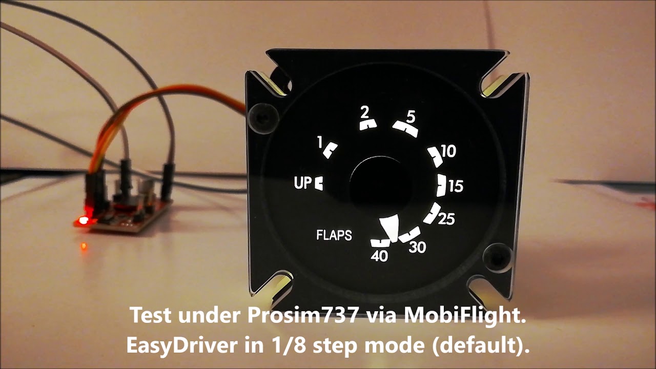 B737 Flaps gauge with VID29-02P stepper and EasyDriver v4.4 - YouTube