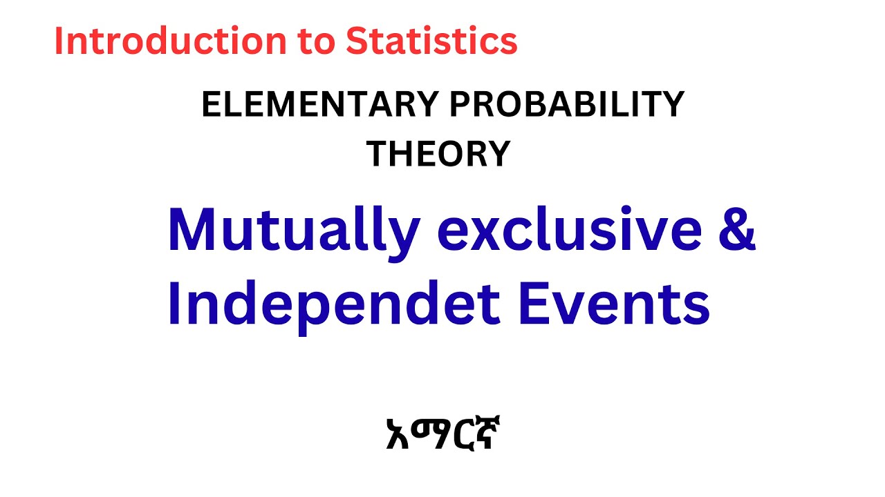Mutually Exclusive & Independent events |Statistics for beginners ...