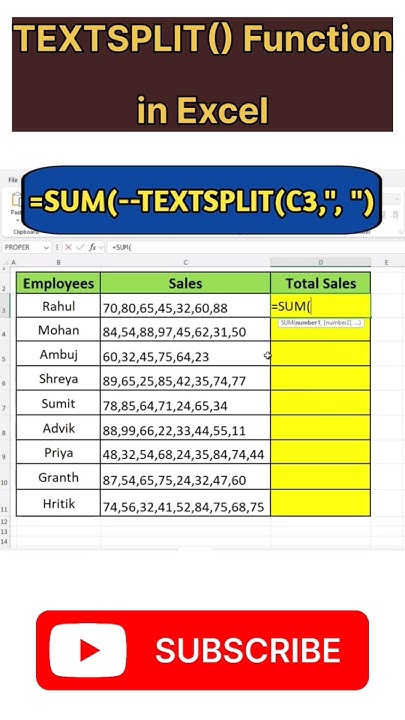SUM with TEXT-SPLIT In Excel#excel#excelformula#exceltutorial#excelshorts#excelfunction# ...