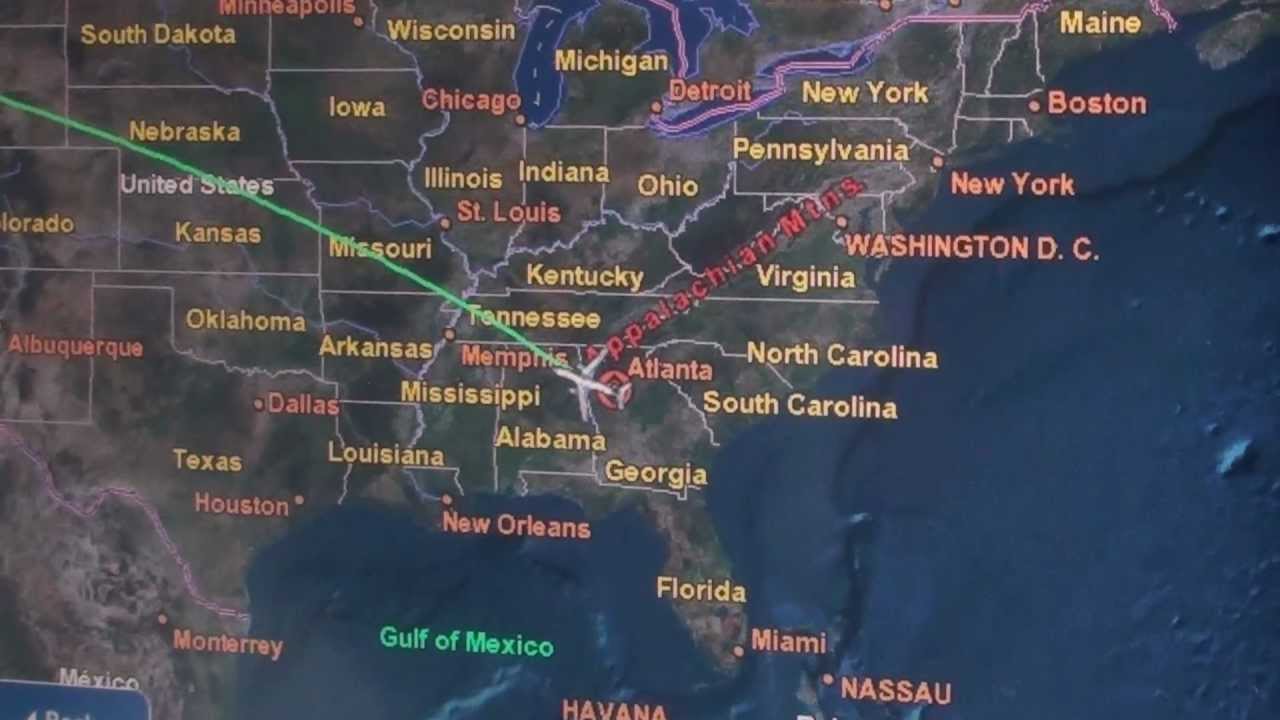 Delta Air Lines 757 Flight Map - YouTube