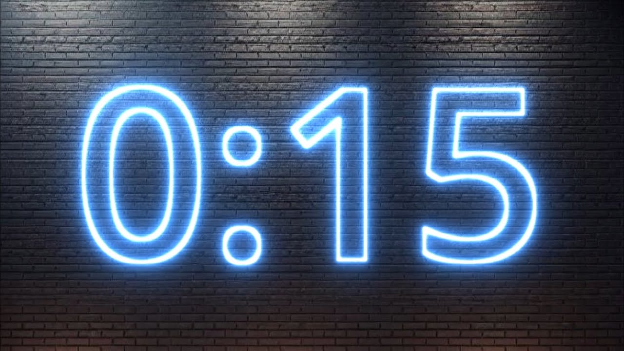 15 Second Timer with Alarm | Neon Countdown - YouTube