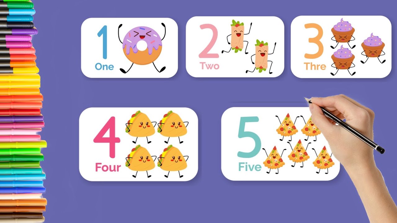 Numbers 1-5 | 12345 | 123 For Preschoolers | Numbers | Phonics Songs ...